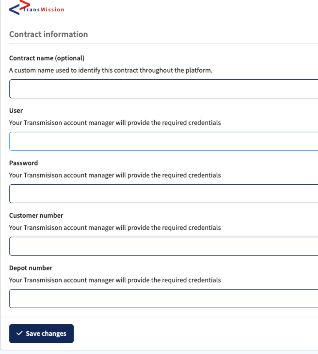 Transmission contract activation – Sendcloud Help Center